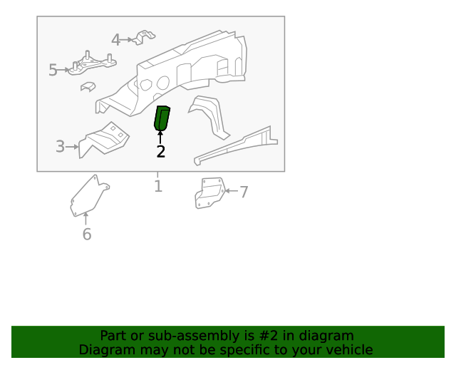 2003-2024 Toyota Apron Assembly Bracket 53728-0C010 | Toyota Parts Center