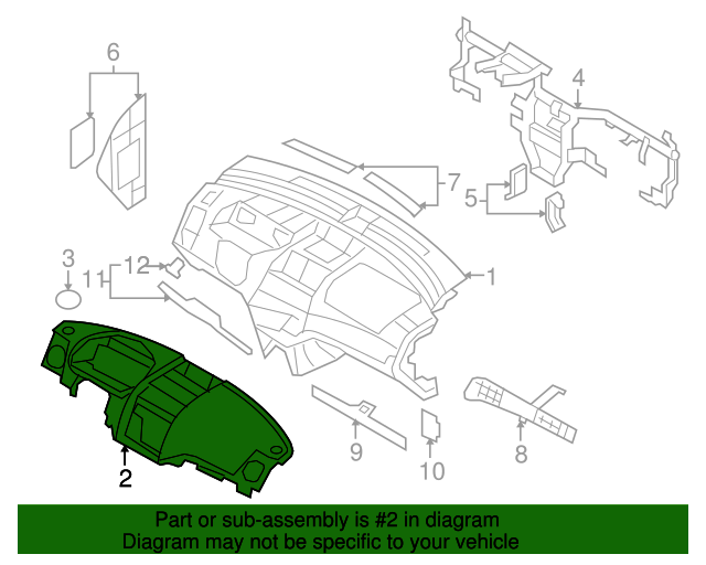 2007-2009 Chevrolet Instrument Panel Upper Trim Panel 96655387 ...
