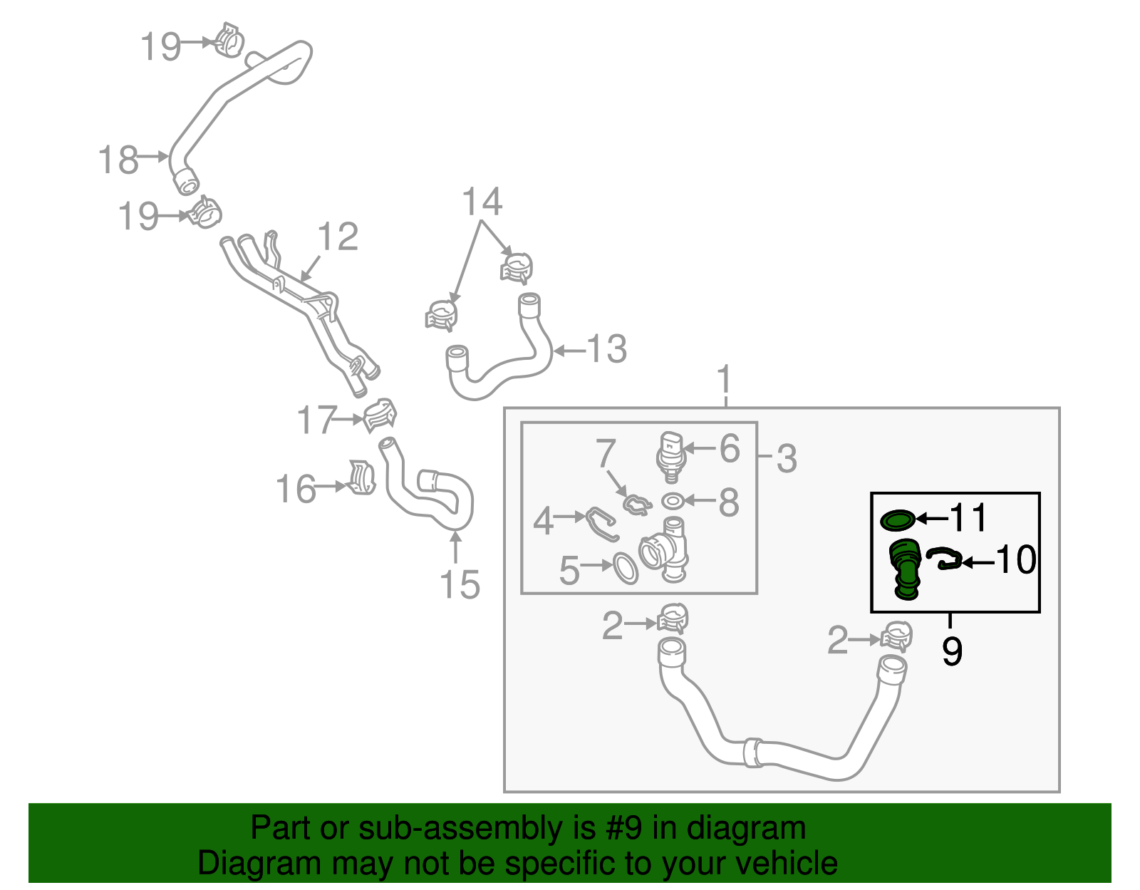 5C0-122-291-J - Radiator Coolant Hose Adapter 2013-2022 Volkswagen ...