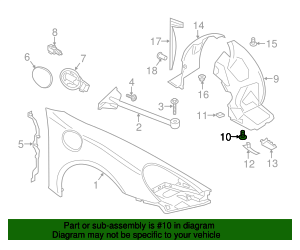 2016 Porsche Cayman Ft Fender Liner 981-504-501-82 | Sunset Porsche Parts