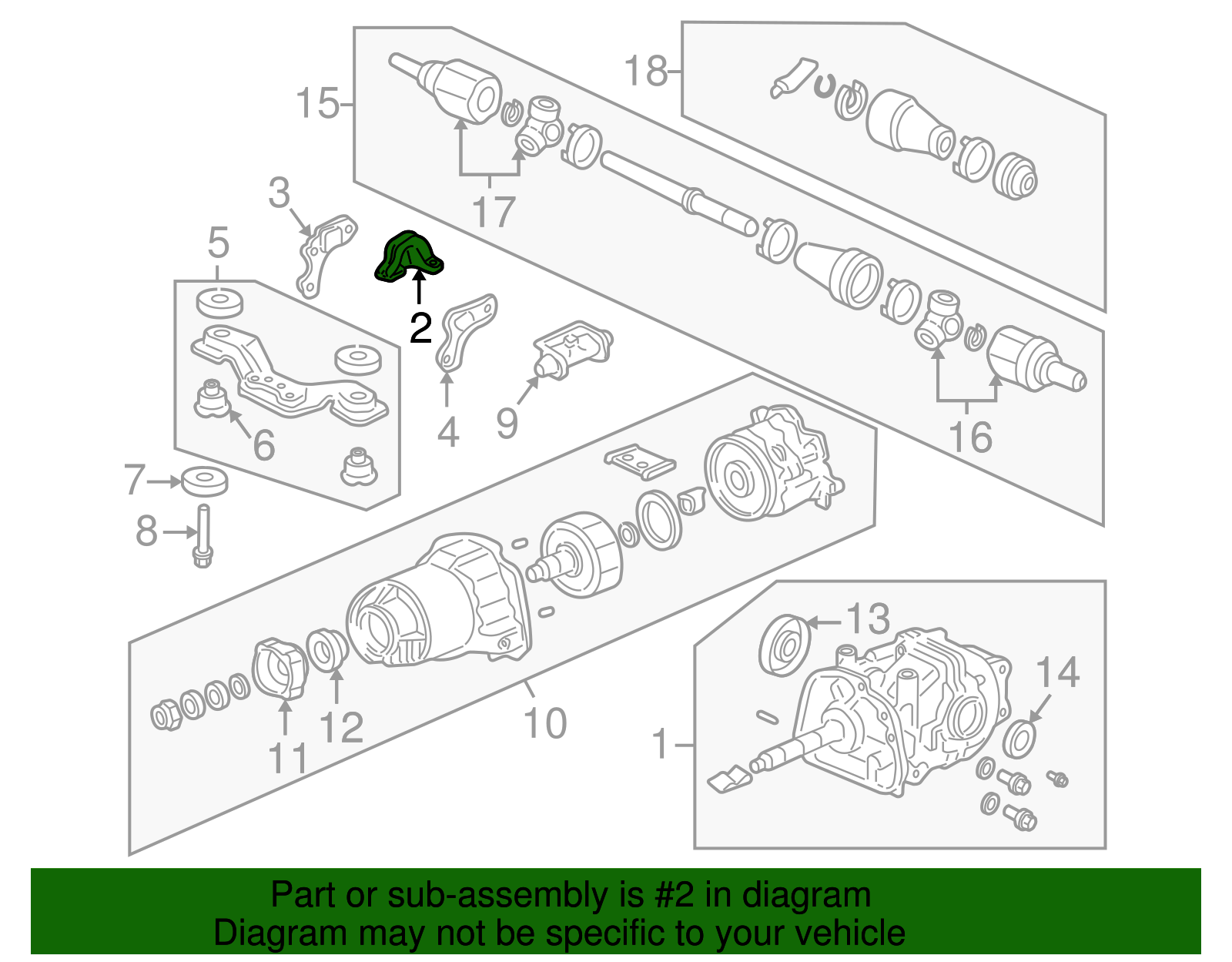 1997-2001 Honda CR-V Differential Assembly Insulator 50721-SH9-901 | OEM Parts Online