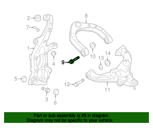 2012-2023 Nissan Suspension Control Arm Bolt 54459-1WA0A | Nissan Parts ...