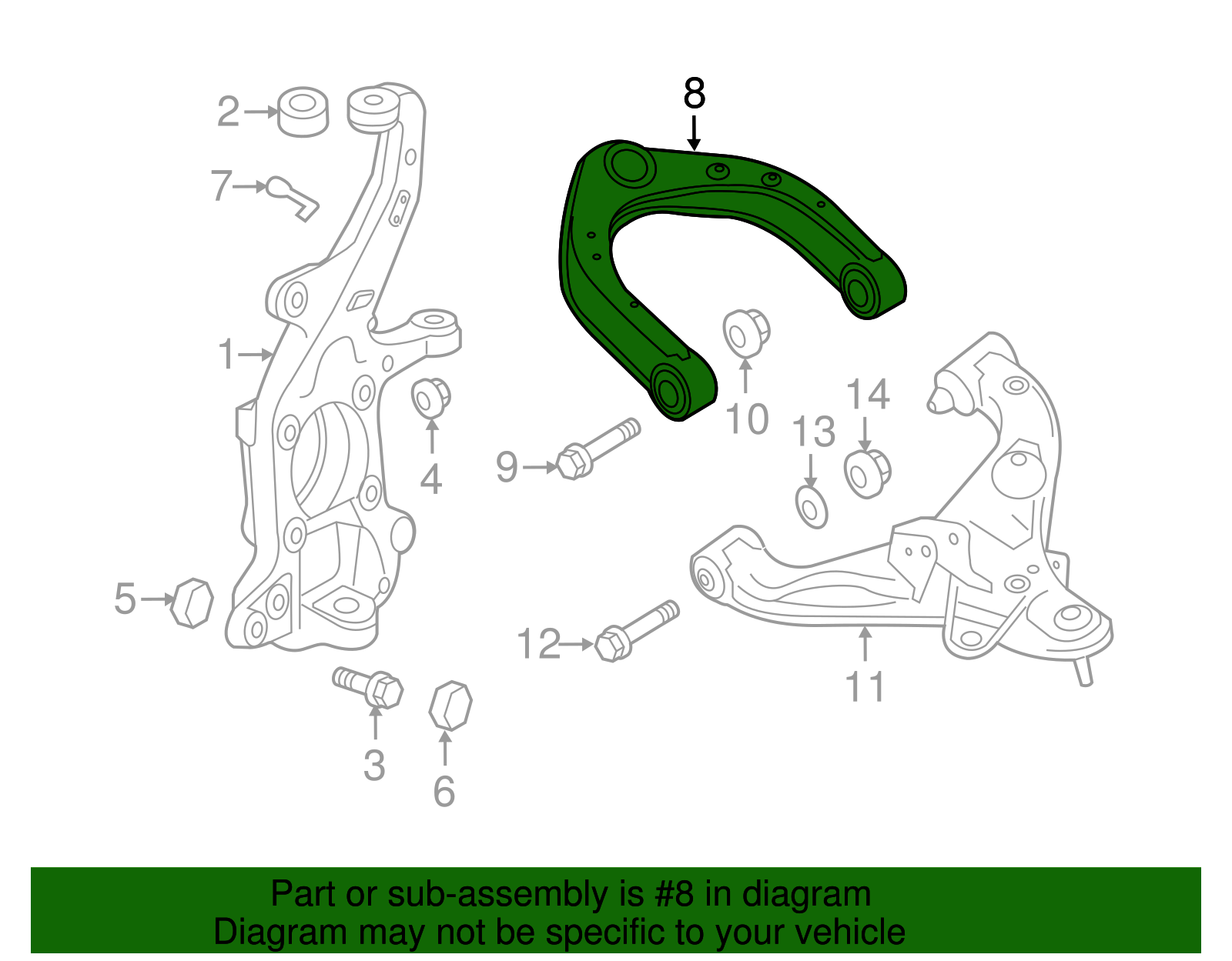 2012-2021 Nissan Upper Control Arm 54524-1PA0A | Nissan Parts Central