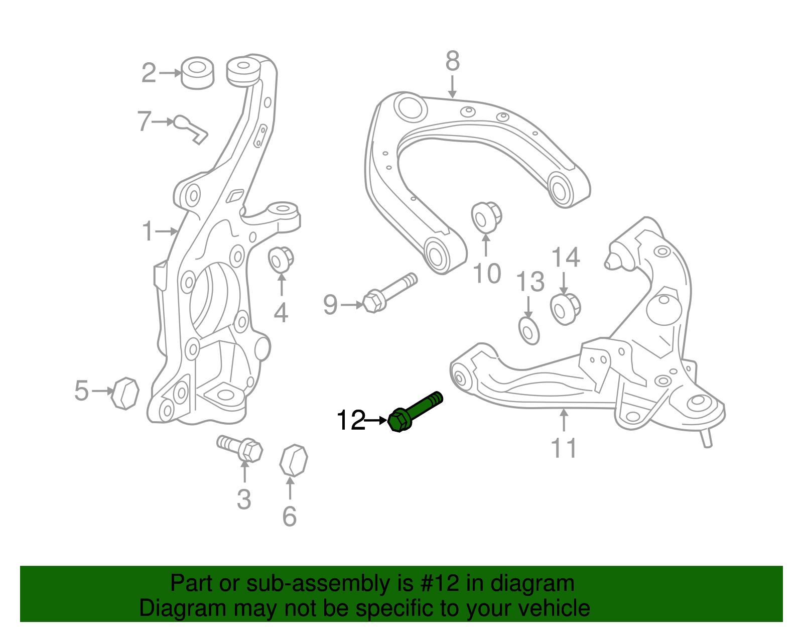 54580-1PA0A - Lower Control Arm Bolt - 2012-2019 Nissan | Conicelli Nissan