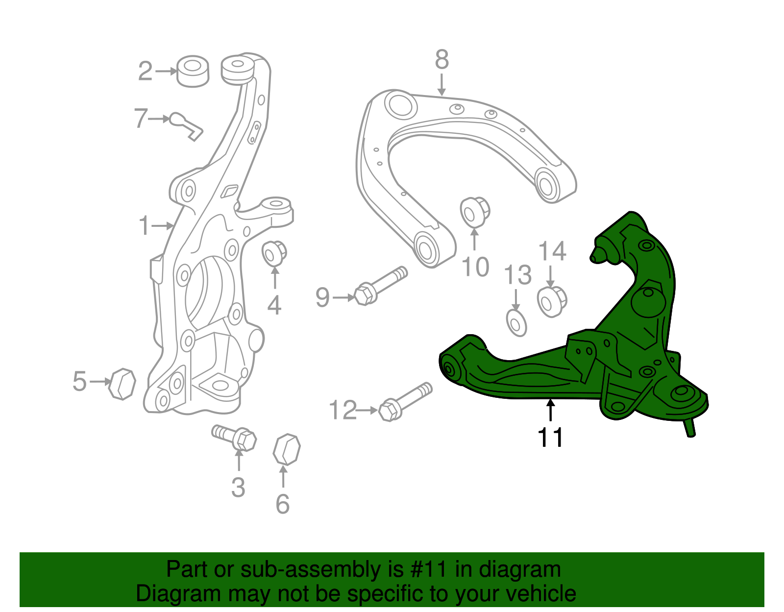 2012-2021 Nissan Lower Control Arm 54500-9JK0A | Temecula Nissan Parts