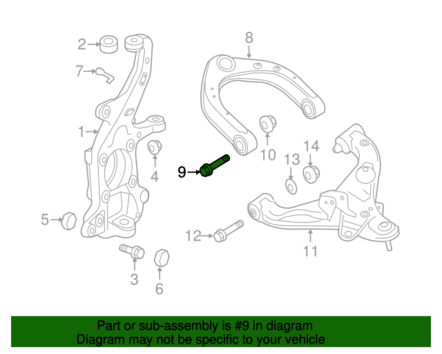 2012-2023 Nissan Suspension Control Arm Bolt 54459-1WA0A | Nissan Parts ...