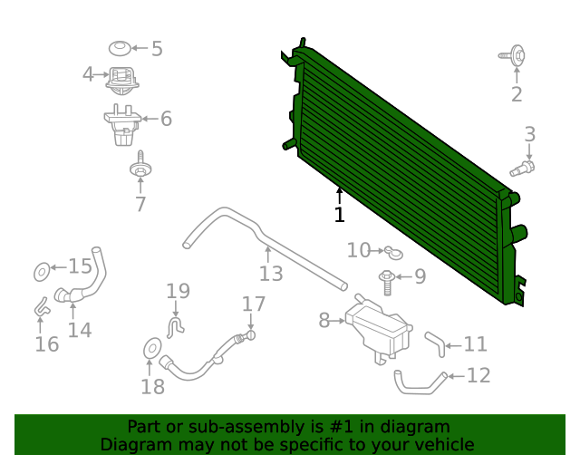 2017-2020 Ford Auxiliary Radiator HC3Z8005E | TascaParts.com