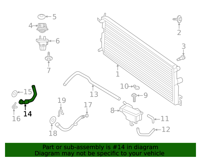 2020-2022 Ford Radiator Coolant Hose LC3Z-8286-H | AwesomeParts.com