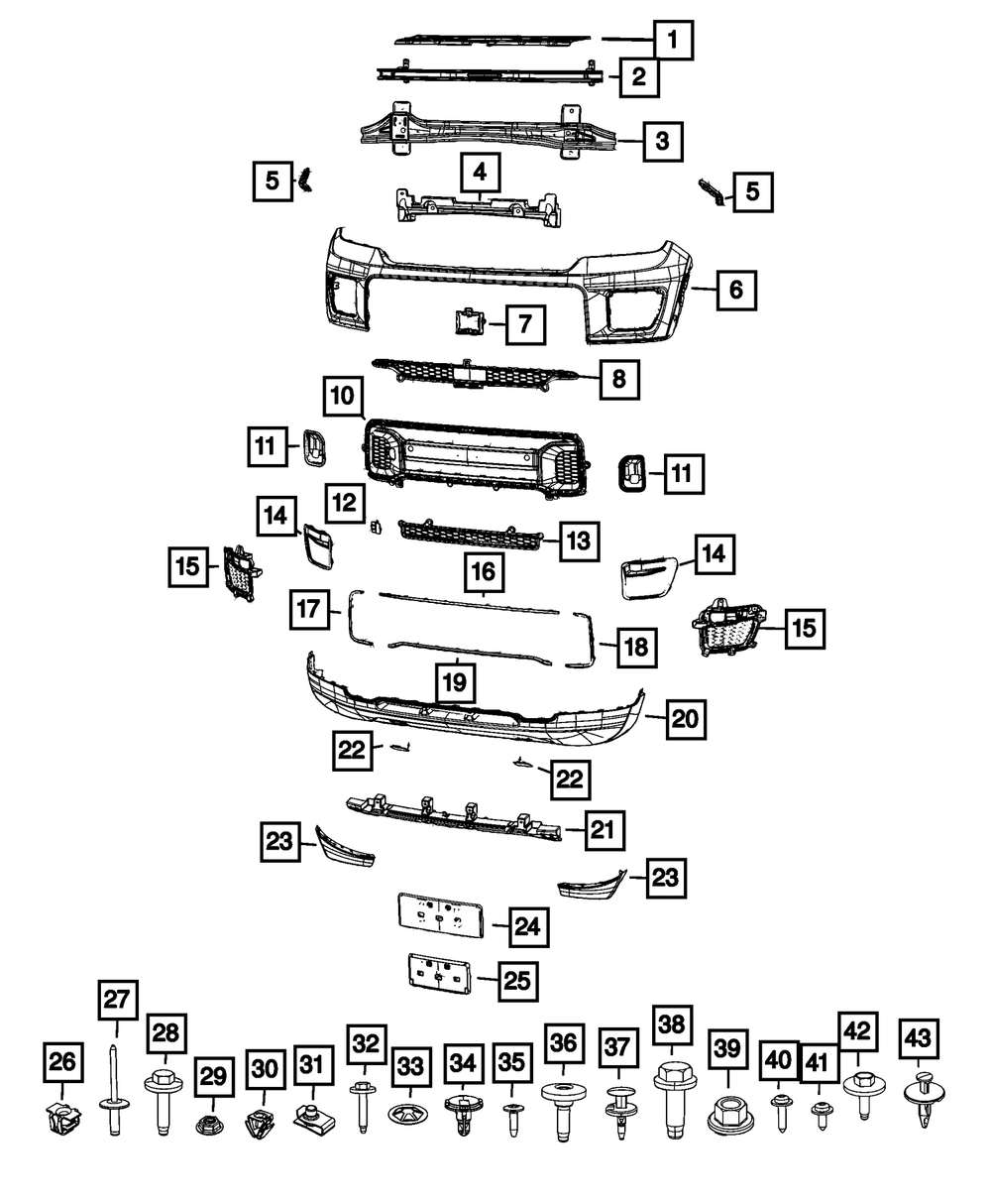 2021-2024 Jeep Bumper Cross-Member 68402961ac | TascaParts.com