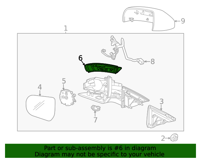 2014-2023 Cadillac Passenger Side Rearview Mirror Turn Signal Lamp ...