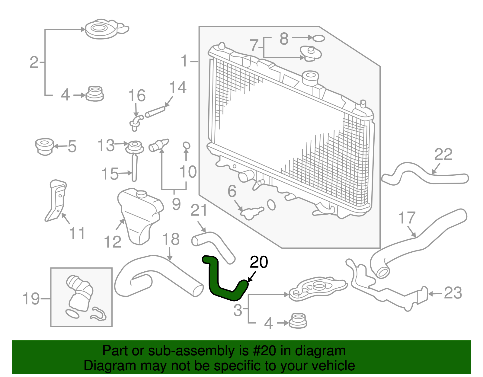 25211-RAA-006 - Cooler Line 2003-2007 Honda Accord | Honda Parts Online