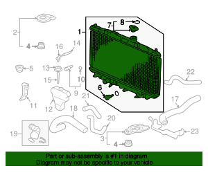 19010-RAA-A51 - Radiator Assembly 2003-2004 Honda Accord | Honda Parts ...