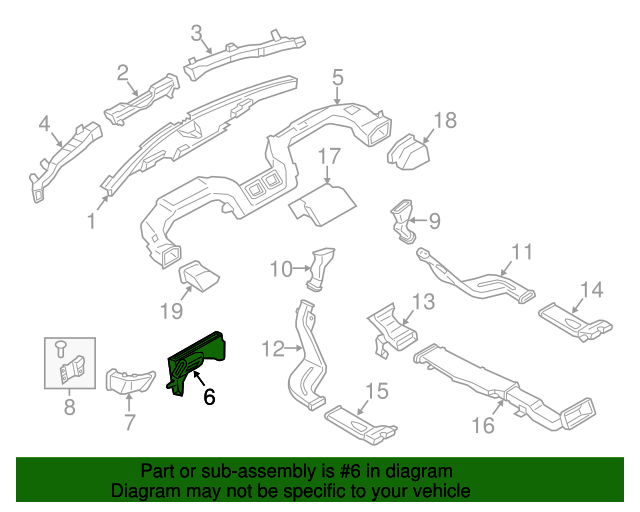 Ford DP5Z-18490-D - Hose Vent Air Louver - 2013-2020 Lincoln MKZ | OEM ...