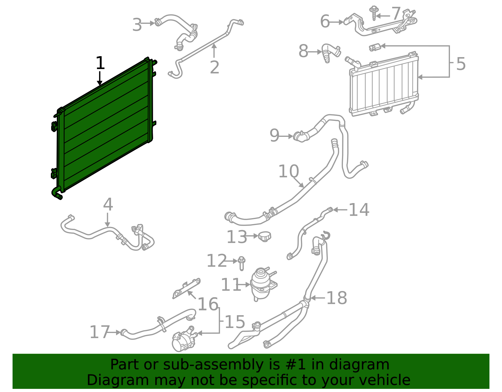 KR3Z-8005-C - Auxiliary Radiator 2020-2022 Ford Mustang | Big 3 Auto Parts