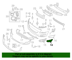 31298169 - Bumper Cover Spacer Panel 2010-2013 Volvo C30 ...