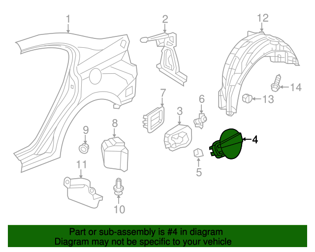 63910-TR0-A00ZZ - Lid, Fuel Filler - 2012-2015 Honda Civic | Genuine ...