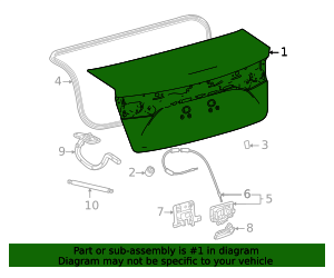 64401-62030 - Trunk Lid - 2016-2020 Toyota Mirai | OEM Genuine Toyota Parts