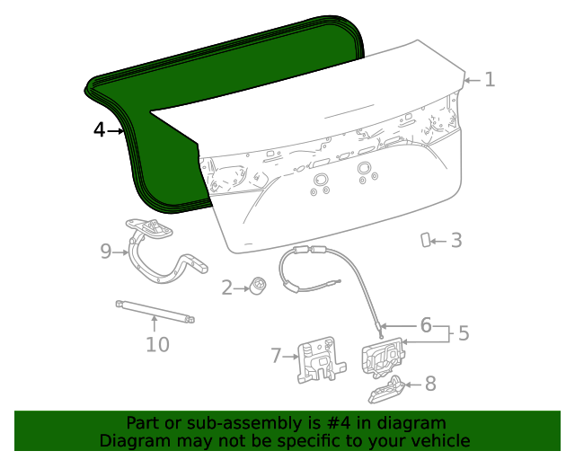64461-62010 - Weather-Strip On Body - 2016-2020 Toyota Mirai | OEM ...