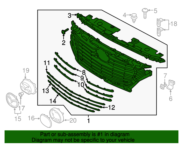 D10J-50-710H - Grille Assembly - 2016-2018 Mazda CX-3 | MazdaSwag