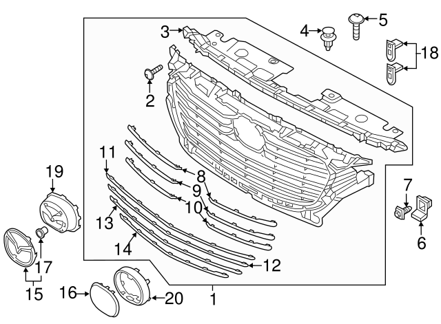 D10J-50-710H - Grille Assembly - 2016-2018 Mazda CX-3 | MazdaSwag