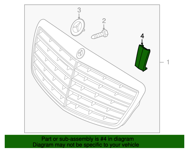 221-888-00-41 - Grille Bracket 2010-2013 Mercedes-Benz ...
