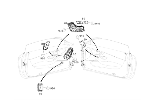 Switch in Front Door Trim for 2021 Mercedes-Benz C 300 | Mercedes-Benz ...