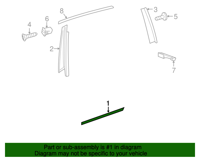 204-730-04-80 - Door Molding 2010-2015 Mercedes-Benz | AutoNation Parts