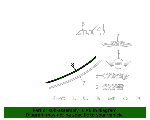 51-13-7-344-211 - Belt Molding Retainer Strip - 2016-2022 Mini Cooper ...