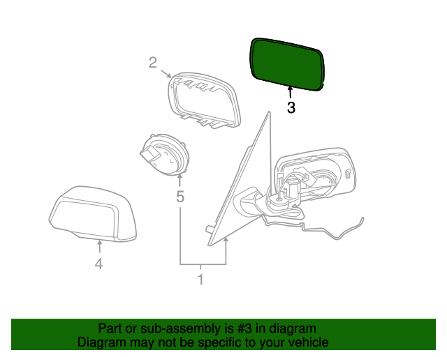 51-16-8-247-769 - Mirror Glass - 2000-2006 BMW X5 | Buy BMW Parts Now