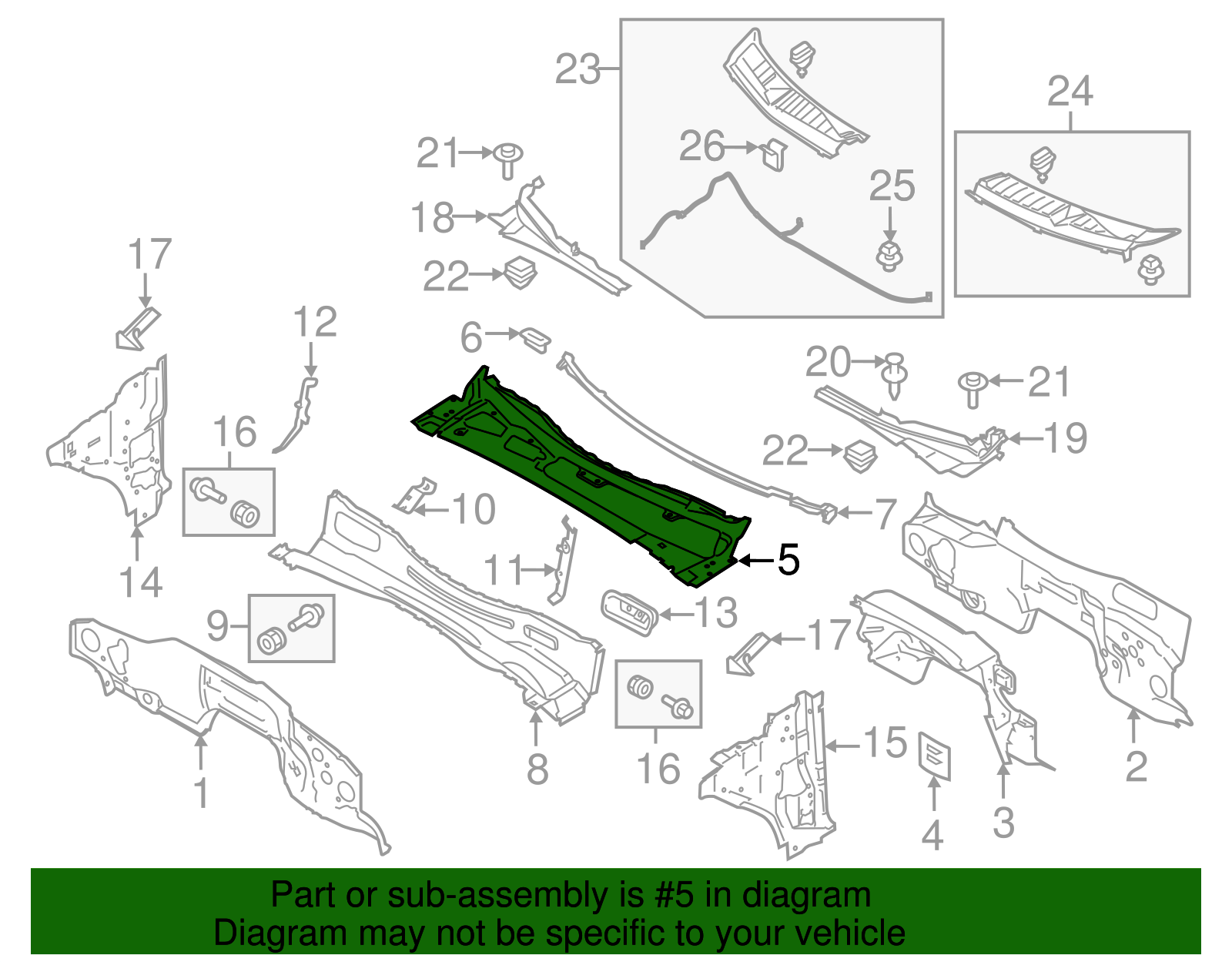 2015-2022 Ford Cowl Top Panel FL3Z-1502012-A | Dealer Auto Parts