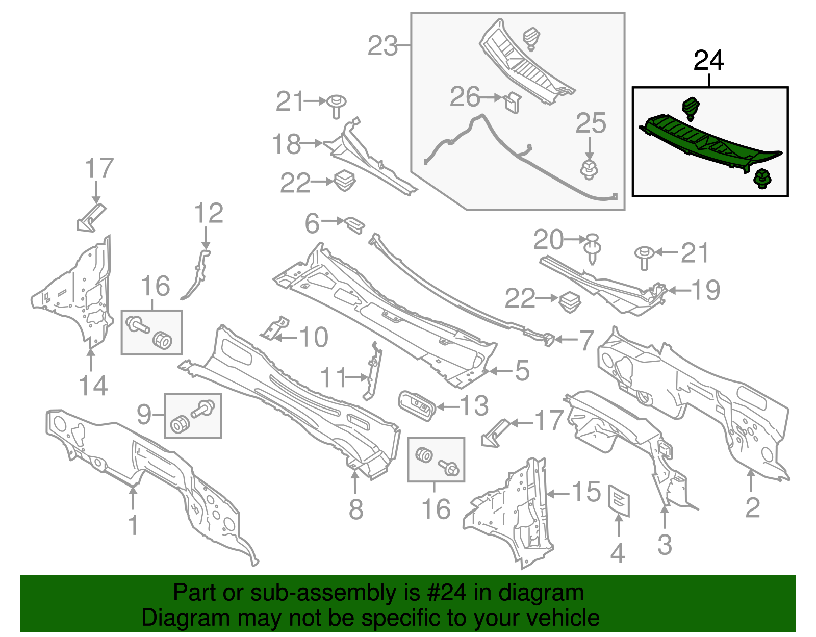 Windshield Cowl Replacement 4L3Z-15022A68-AA 4L3Z15022A68AA - Genuine ...