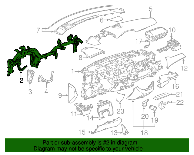 2017-2020 GM Instrument Panel Tie Bar 84353998 GM | GMPartsDirect.com