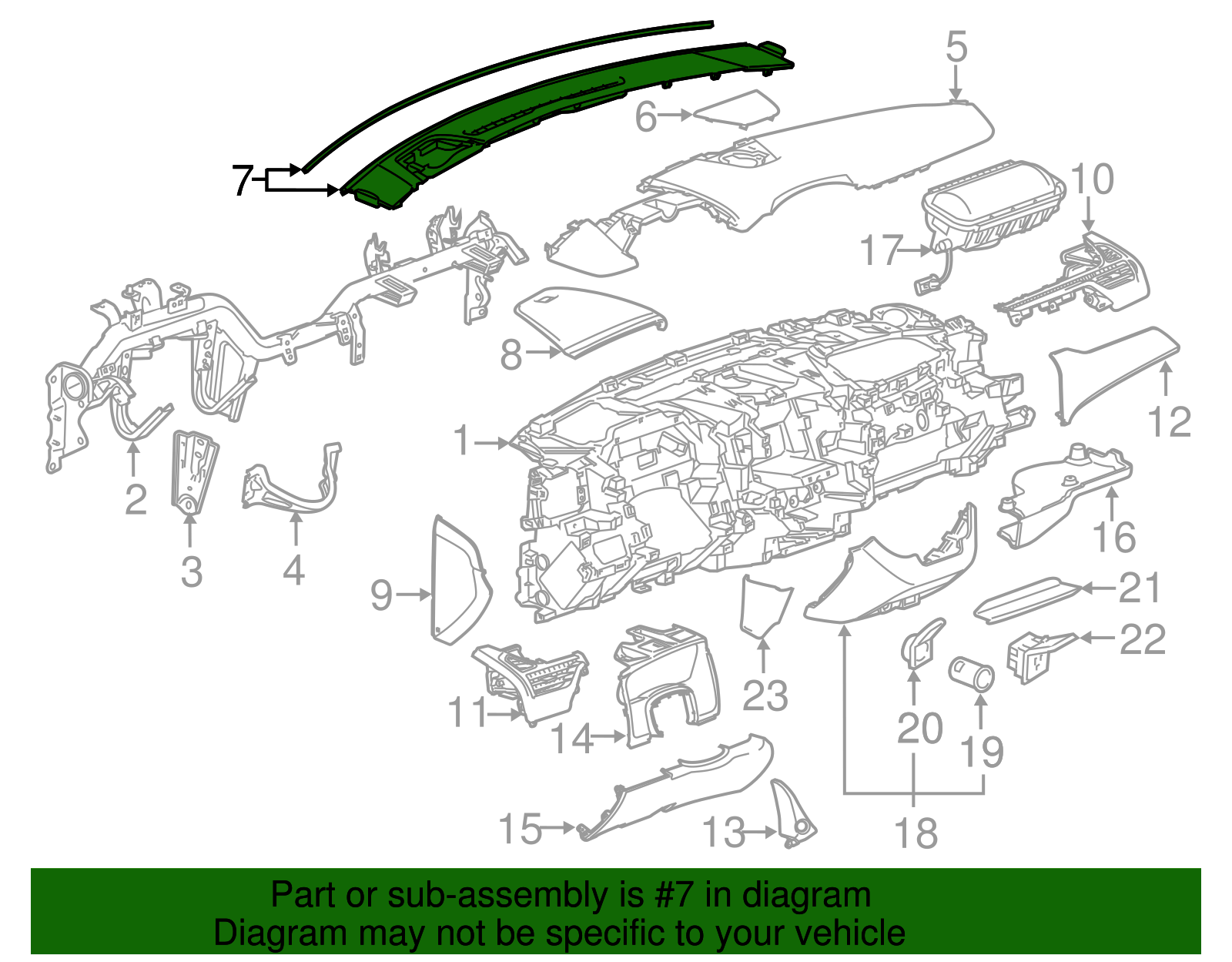 22883586 - Cocoa Windshield Defroster Nozzle Grille 2015-2020 GM | Big ...