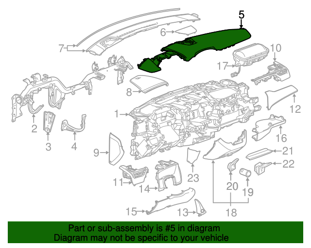 85136769 - Cocoa Instrument Panel Upper Trim Panel GM Wholesale Direct
