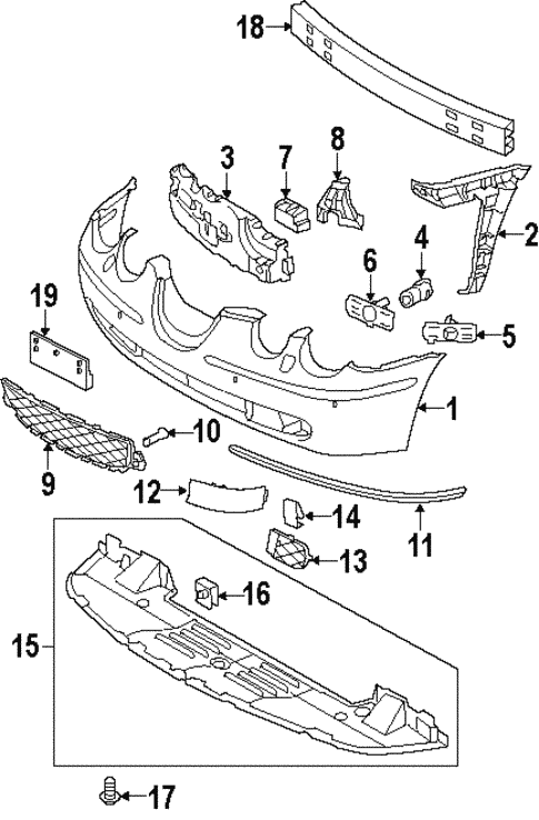 Bumper & Components - Front for 2007 Jaguar S-Type | JaguarParts.com
