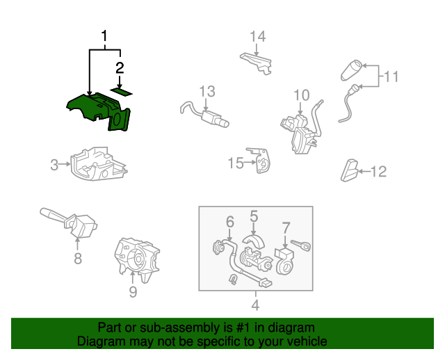 77350-SJC-A02ZA - Cover Assembly Column (Upper) *NH574L* (Warm Gray ...