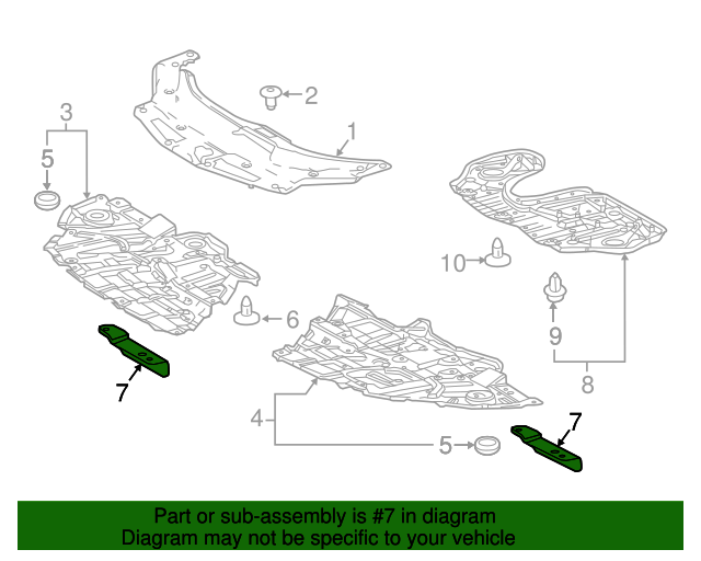 53851-0E070 - Air Deflector 2016-2022 Lexus | Longo Lexus Parts