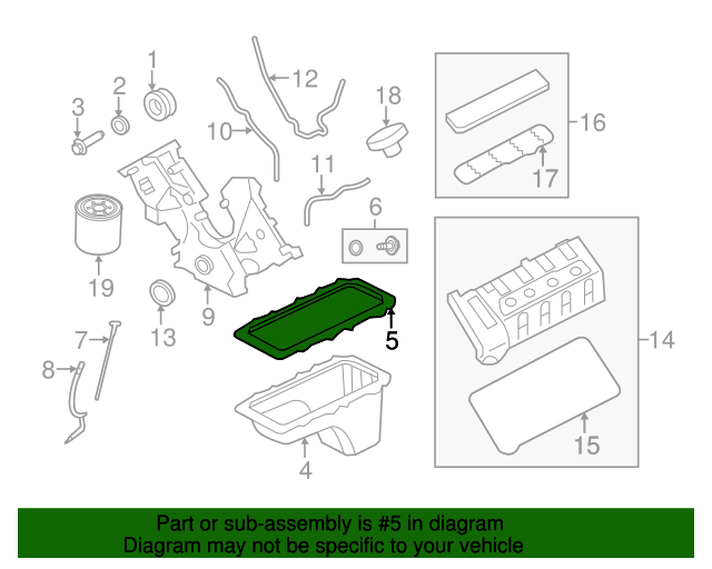 BR3Z-6710-B - Oil Pan Gasket 2011-2014 Ford Mustang | Ford OEM Parts Direct