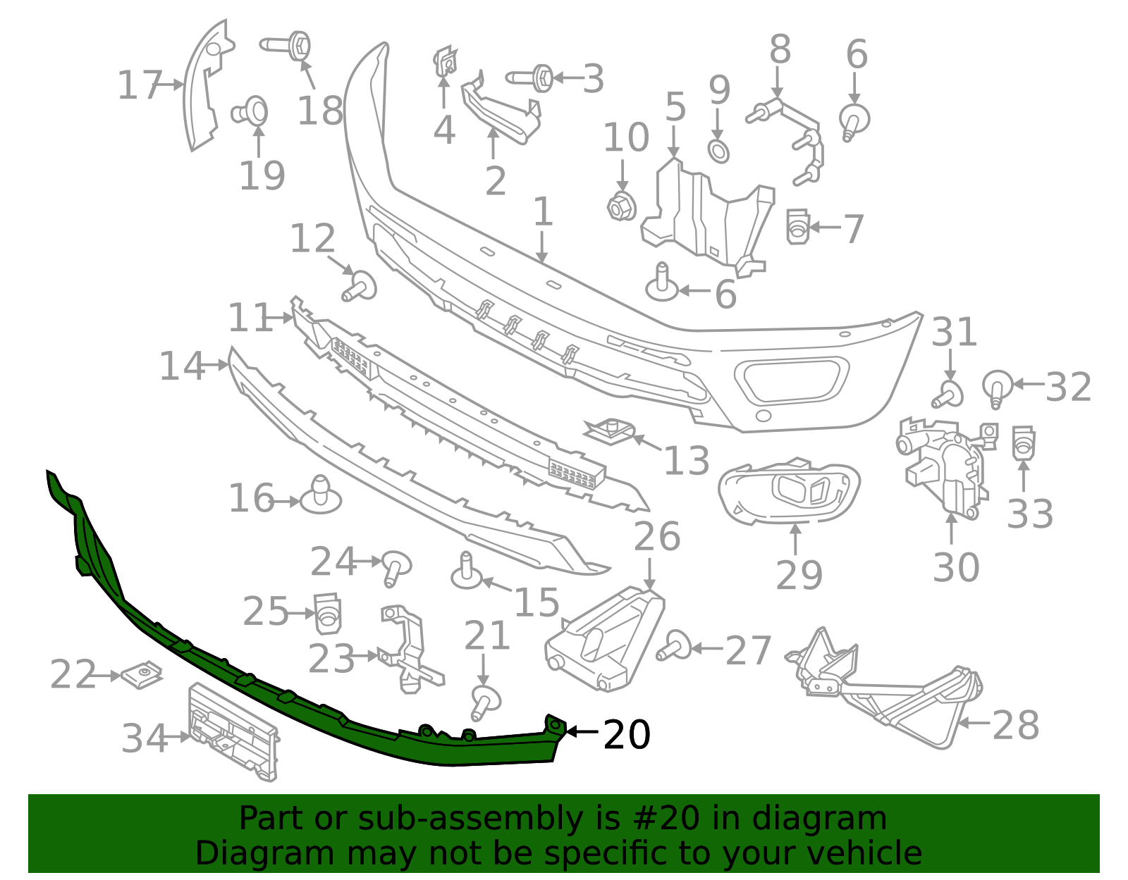 2019-2023 Ford Ranger Lower Deflector kb3z17626c | TascaParts.com