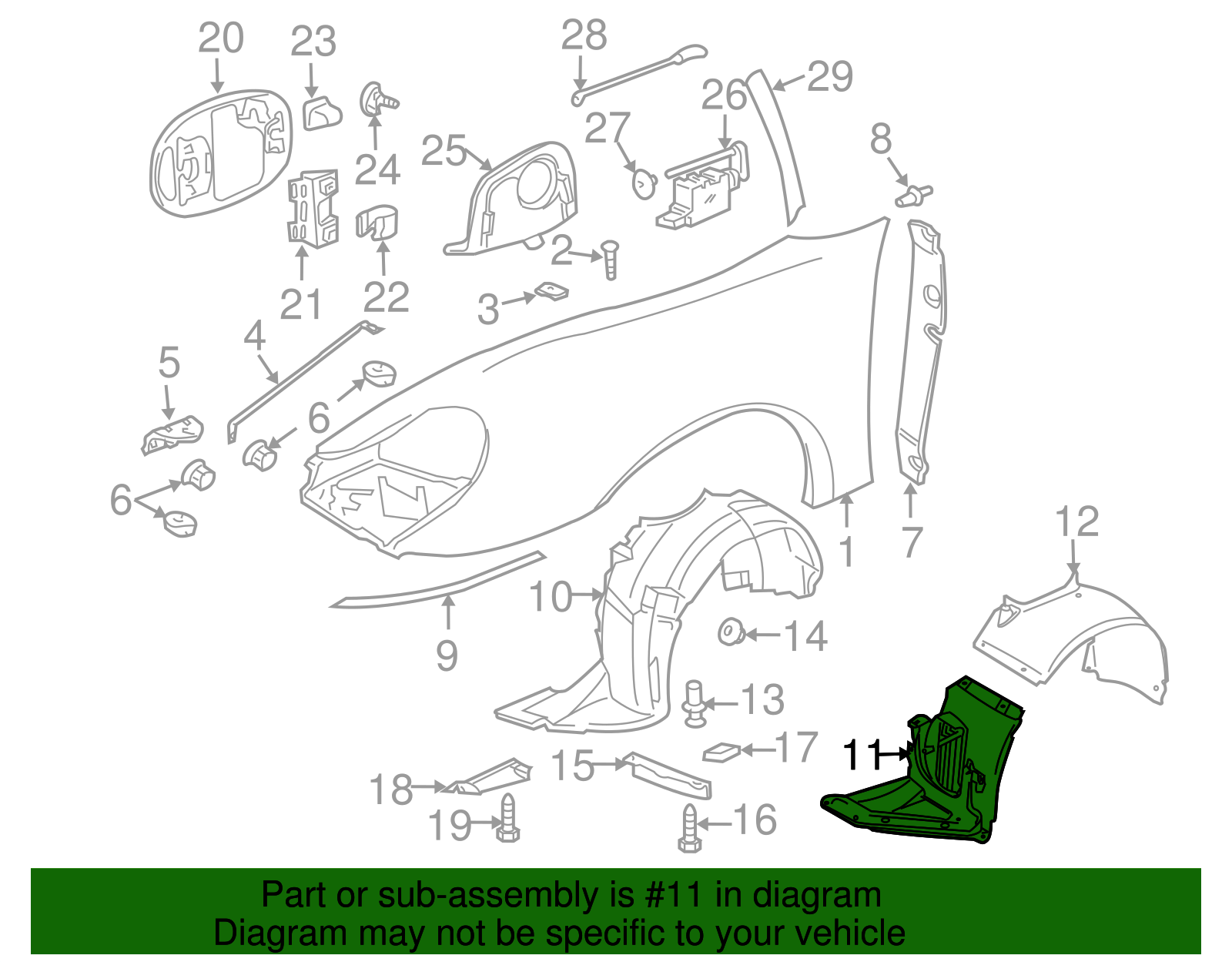 2002-2005 Porsche 911 Fender Liner 996-504-123-00 | OEM Parts Online