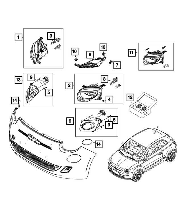 2024 Fiat 500E Headlamp Bulb Kit 68392115AA | Mopar eStore