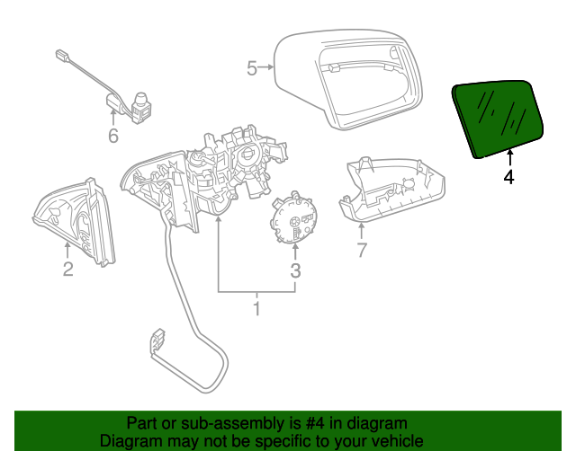 2011-2019 Mercedes-Benz Mirror Glass - Right 166-810-14-19 | Buy ...