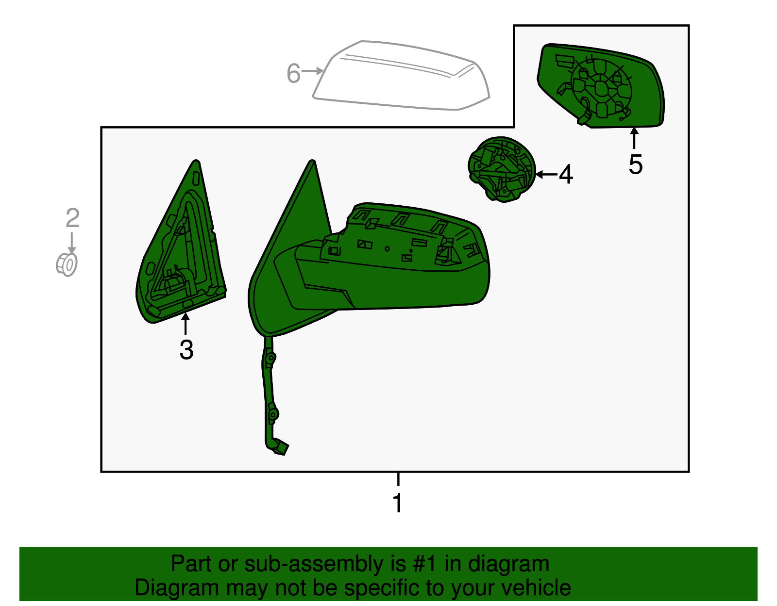 Genuine OEM Driver Side Door Mirror without Cover Part# 84342029 Fits ...