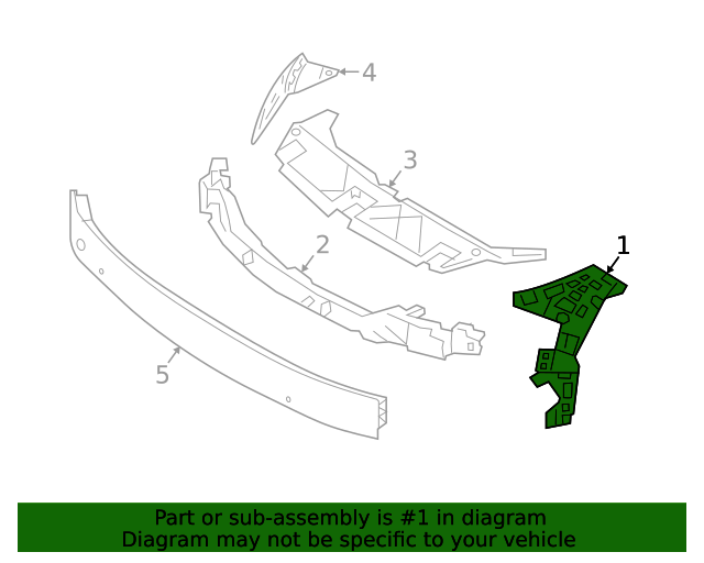 2019-2022 Mercedes-Benz Bumper Cover Support Rail 177-885-52-00 ...