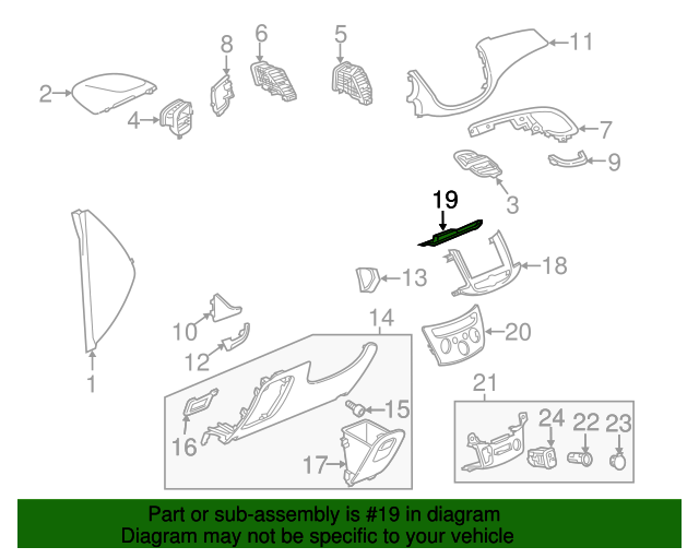 42456728 GM Jet Black Instrument Panel Upper Trim Panel Cover | GM ...