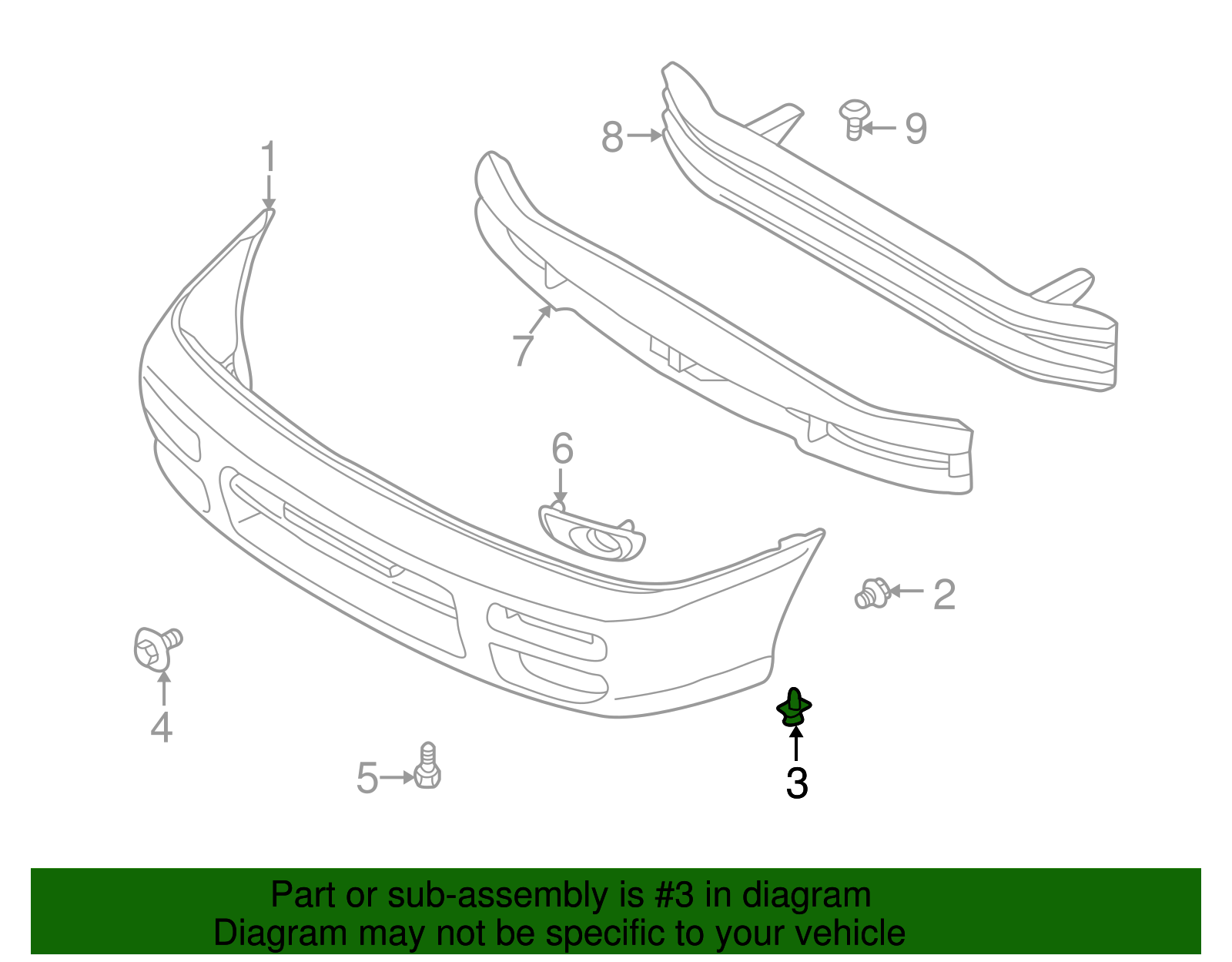 1997-2005 Subaru Impreza Bumper Cover Rivet 81910TA100 | Subaru Parts Guys