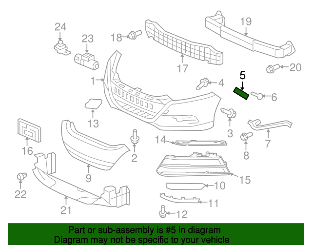 71193-TM8-A01 - Spacer, R Front Bumper Side - 2010-2014 Honda Insight ...