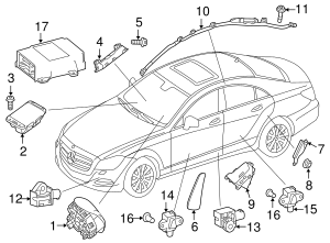 2008-2021 Mercedes-Benz Air Bag Impact Sensor 172-905-60-00 ...