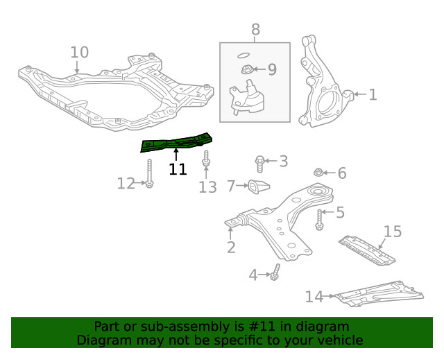 2019-2024 Toyota Suspension Sub-Frame Cross-Member Brace 52258-0R040 ...