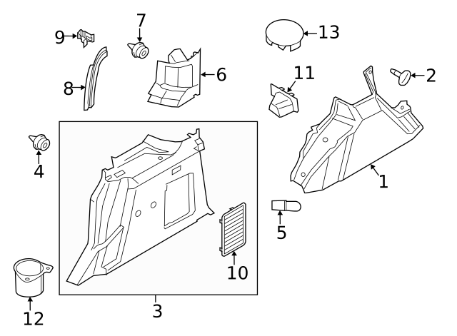 2019-2021 Ford Transit Connect Trim Assembly - Quarter - Driver's Side ...